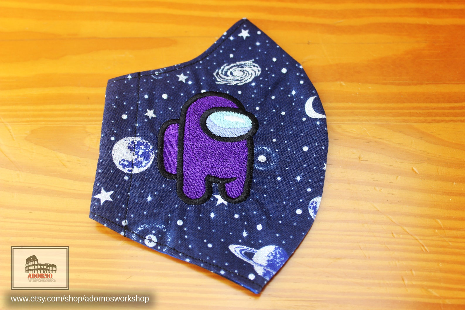 Among Us Embroidered Reusable Face Mask made With Galaxy - Etsy