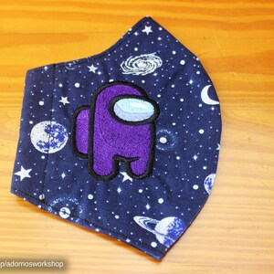 Among Us Embroidered Reusable Face Mask (made With Galaxy Cotton Fabric ...