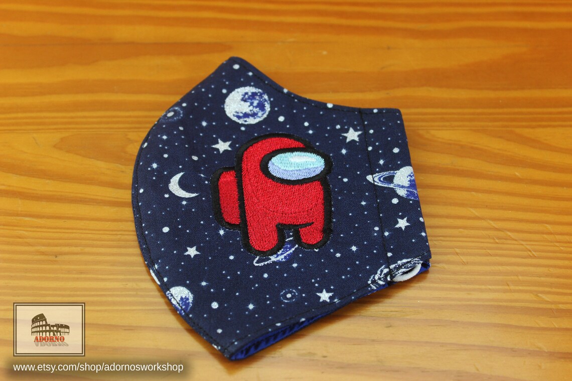 Among Us Embroidered Reusable Face Mask made With Galaxy - Etsy