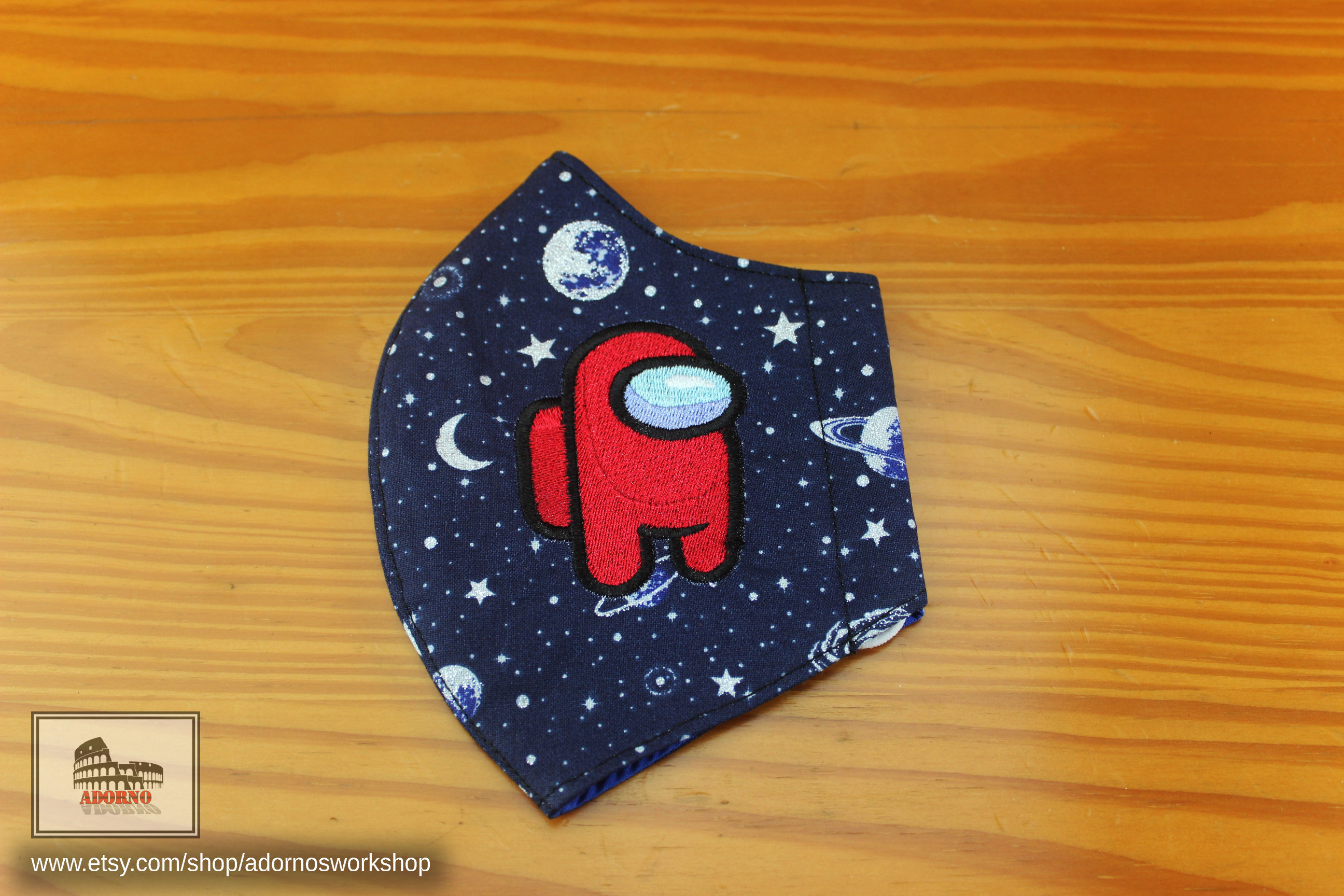 Among Us Embroidered Reusable Face Mask made With Galaxy | Etsy