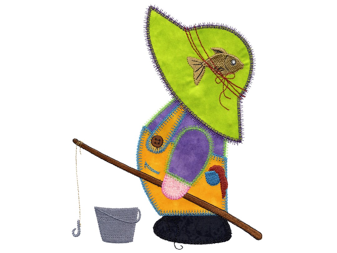 Accuquilt Overall Sam Single 1 Applique Embroidery Design. Hoop Size is ...