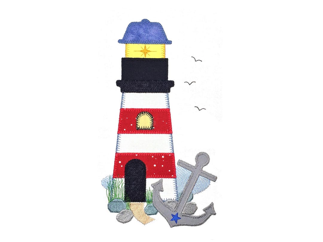 Lighthouse Scene 3 Applique Design. Instant Download Available. Hoop ...