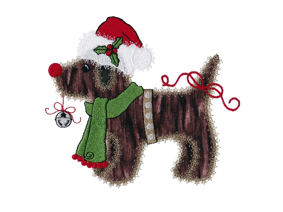 Accuquilt Christmas Gingham Dog Applique Embroidery Design. Instant ...