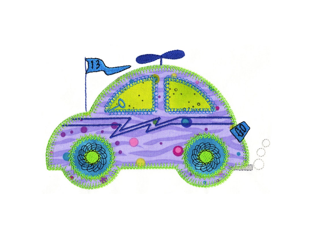 Accuquilt Cute Car Single 2 Applique Embroidery Design. Actual Design ...