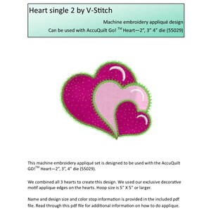 Single Heart 2 Applique Embroidery Design. Actual Design Size - Etsy