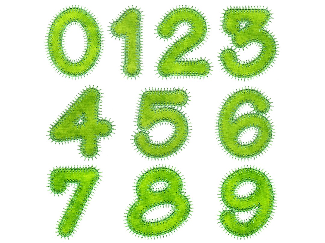 Sizzix Lollipop Shadow Numbers Appliqué Embroidery Design Set. Instant ...