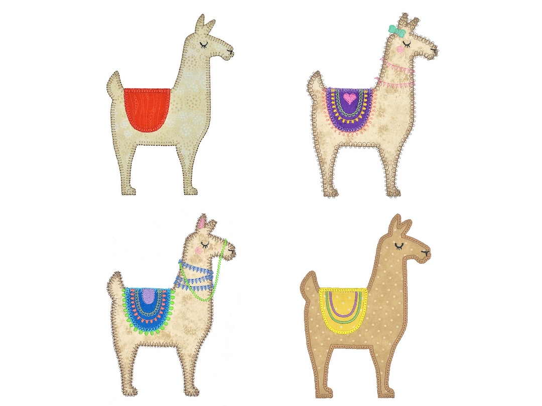 Llamas Applique Machine Embroidery Set. Instant Download Available ...