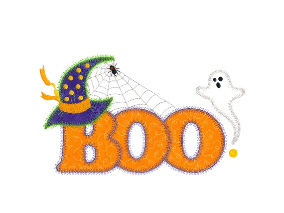Halloween Boo Applique Embroidery Design. Instant Download Now - Etsy