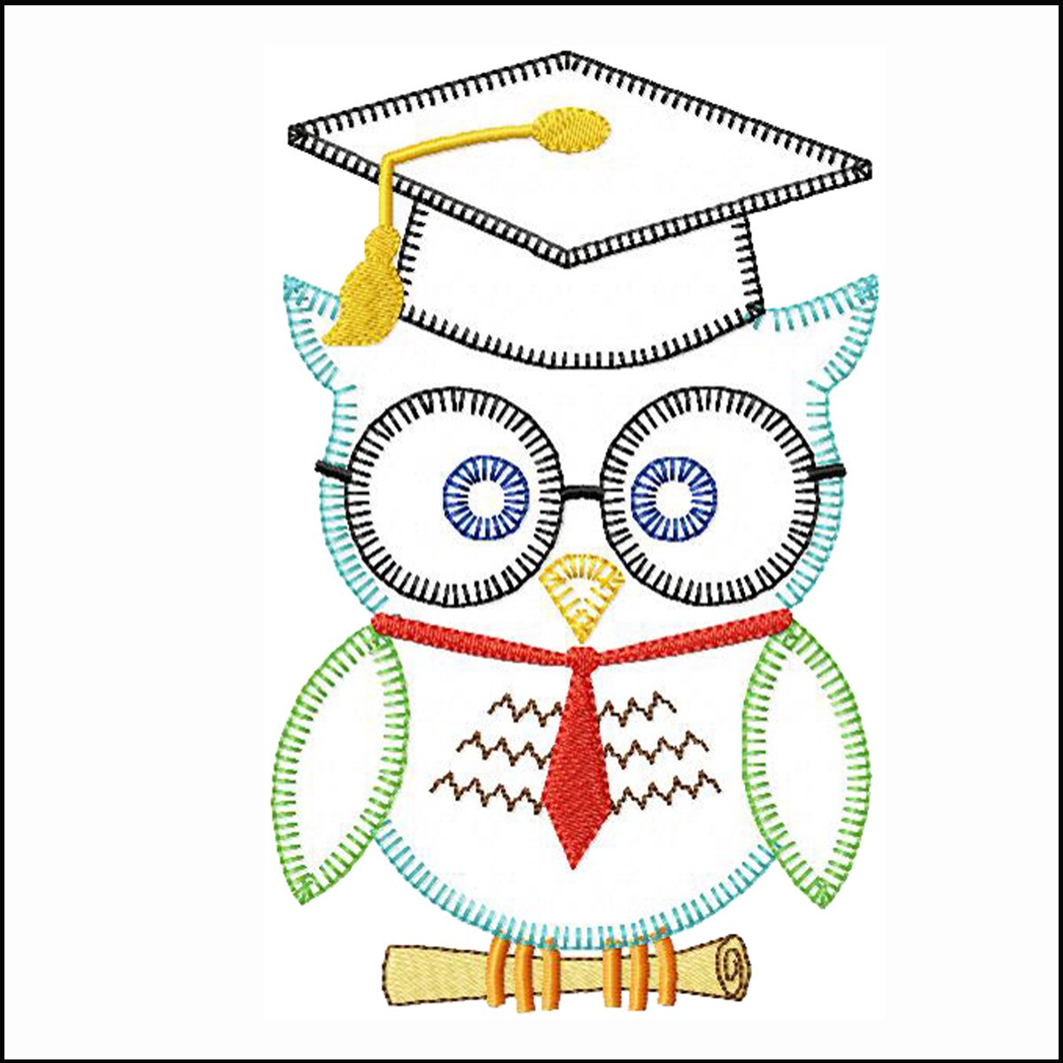 Graduation Owl Applique Machine Embroidery Design. Instant - Etsy