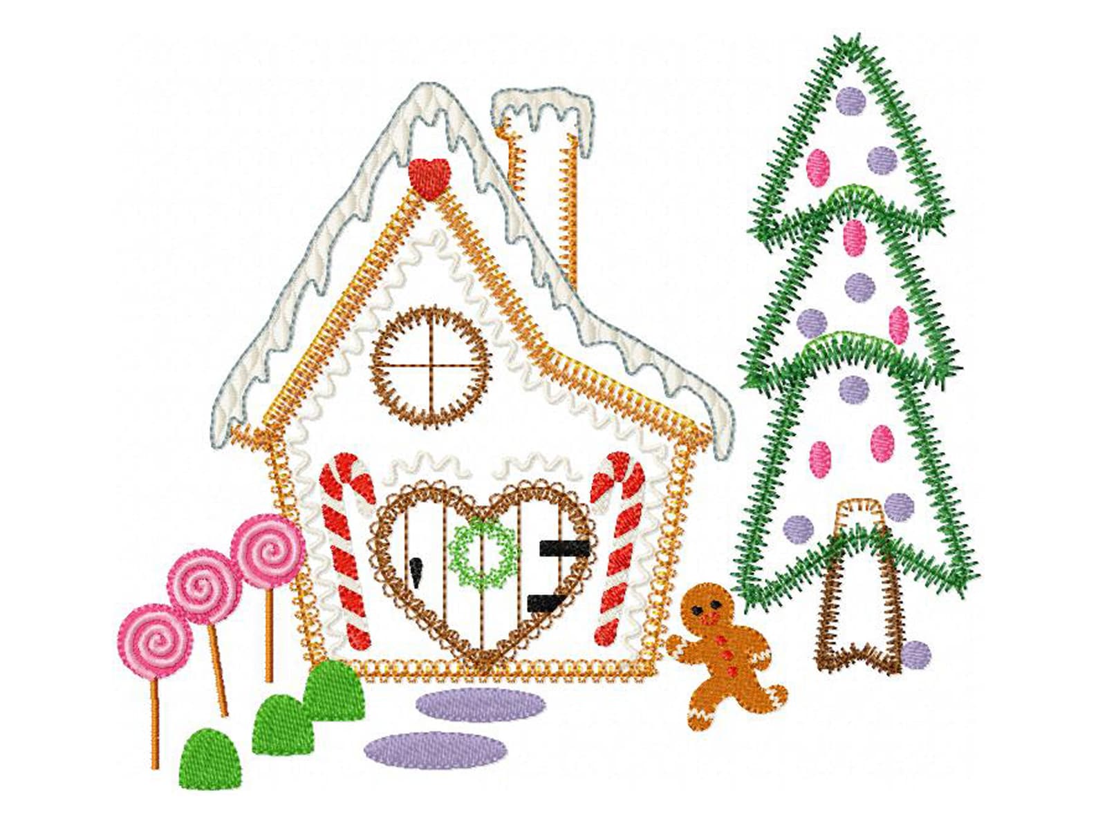 Gingerbread House Applique Design. Instant Download Available. Hoop ...