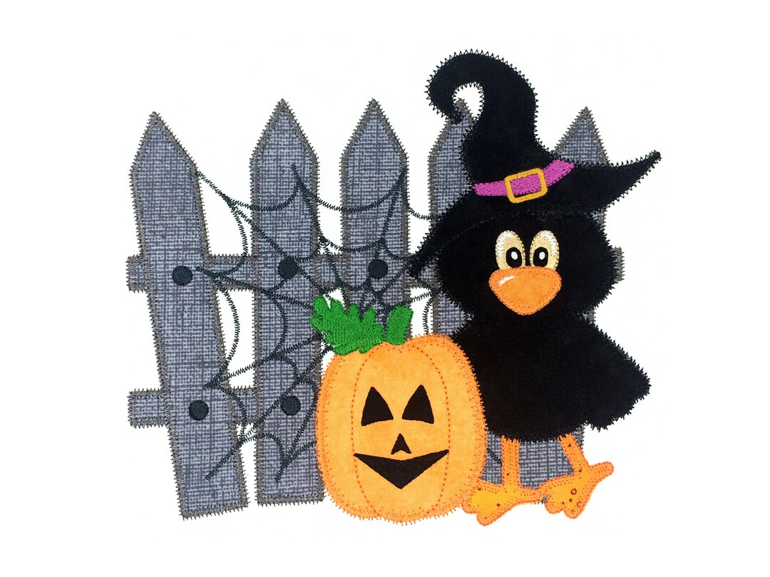 Halloween Crow Applique Embroidery Design (digital Download) - Etsy