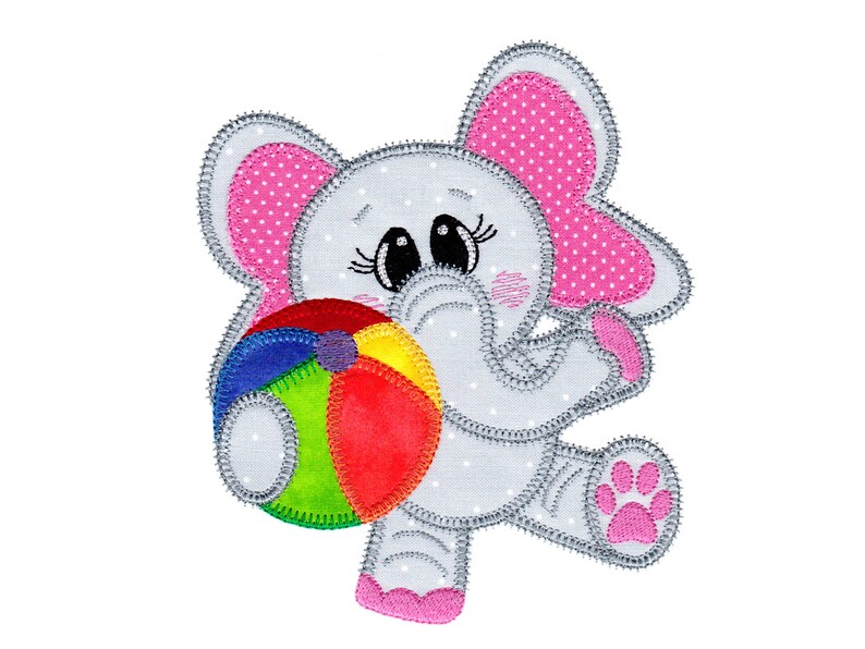 Beach Elephants Applique Designs. Instant Download Available. Hoop Size ...