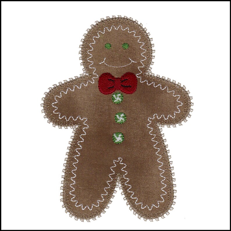 Studio Gingerbread Man 2 Appliqué Embroidery Design Set. - Etsy
