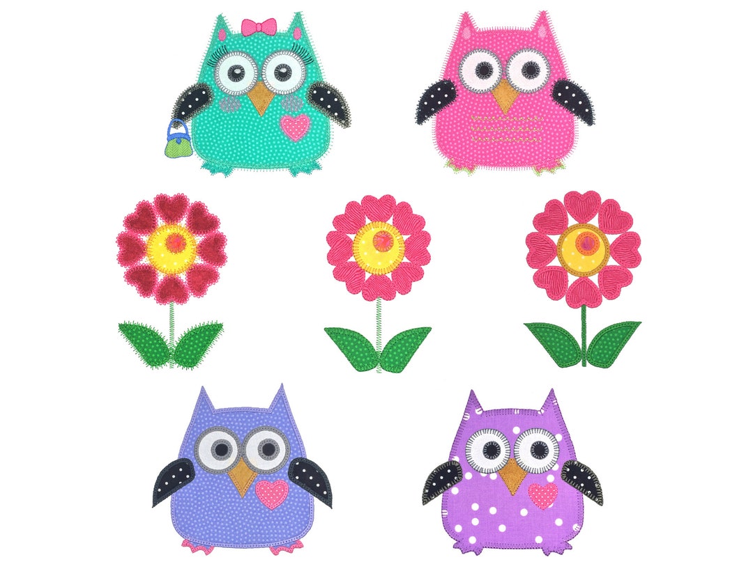 Sizzix Owl 2 Applique Designs. Instant Download Available. - Etsy