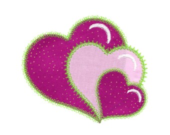 Single Heart 3 Applique Machine Embroidery Design. Actual | Etsy