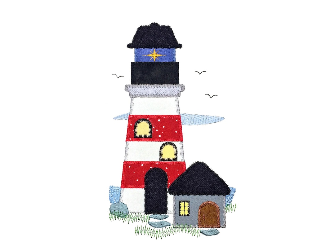 Lighthouse Scene 1 Applique Design. Instant Download Available. Hoop ...