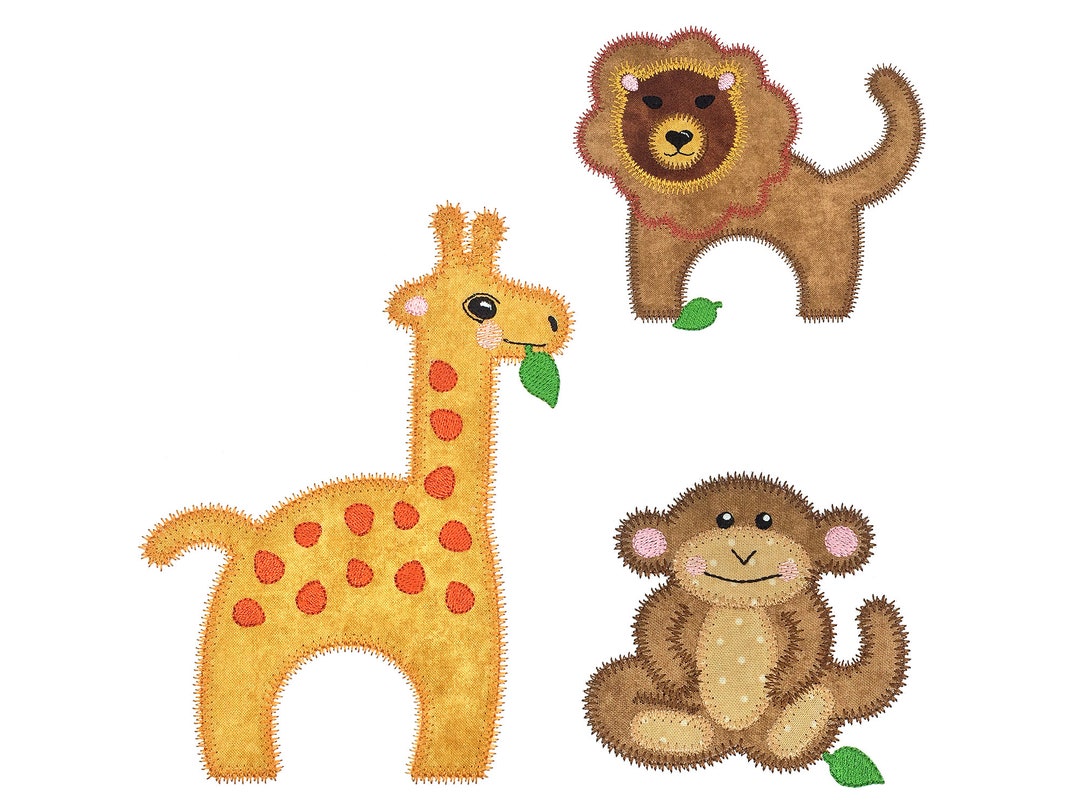 Zoo Animals 2 Applique Design Set. Instant Download Available. Hoop ...