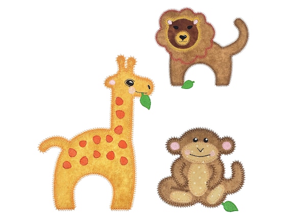 Zoo Animals 2 Applique Design Set. Instant Download Available. - Etsy