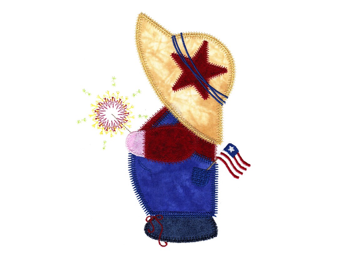 Accuquilt Patriotic Overall Sam Appliqué Embroidery Design. Instant ...