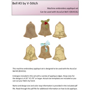 Accucut Bell 3 Appliqué Embroidery Design Set. Instant - Etsy