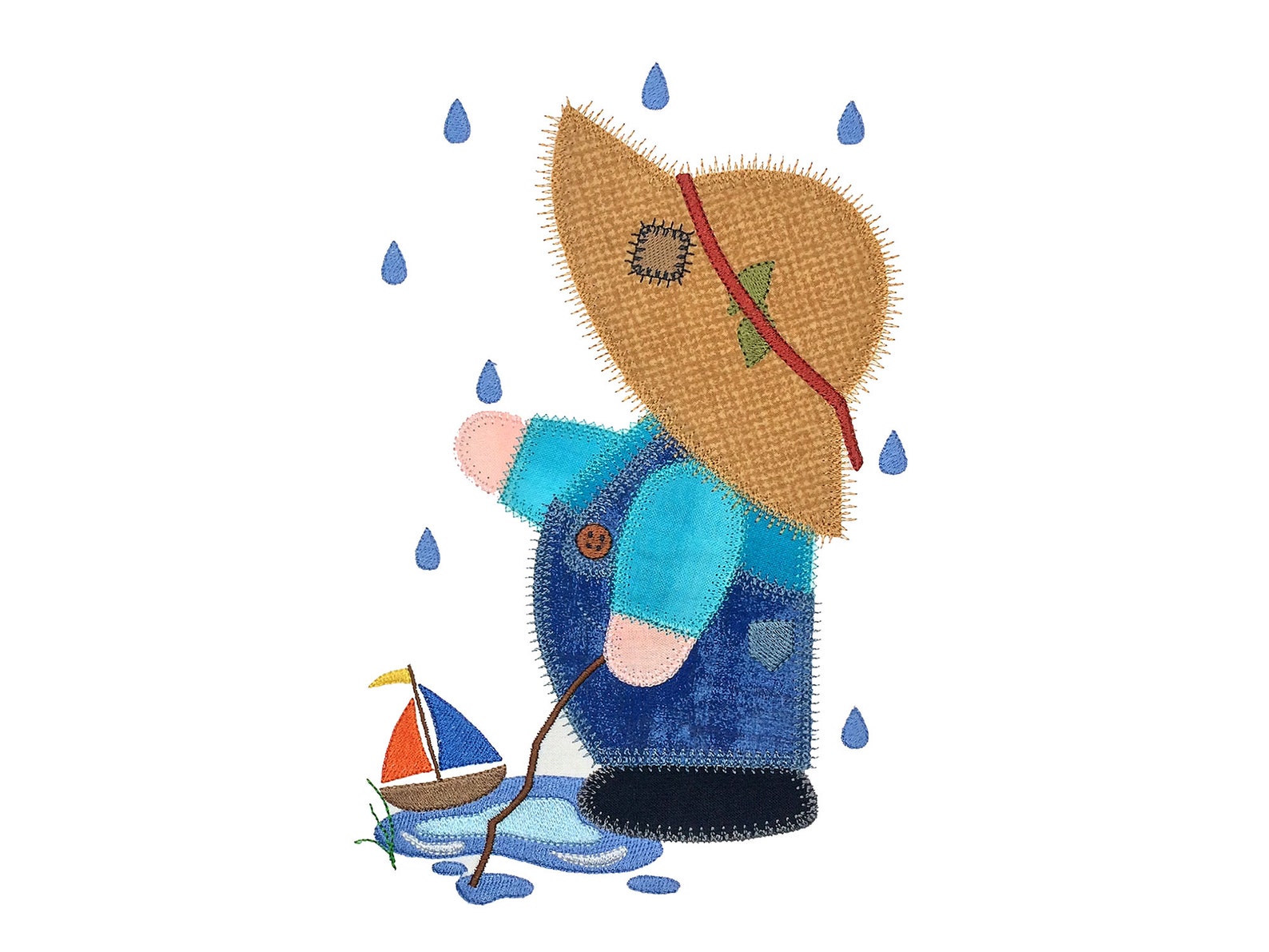 April Showers Applique Machine Embroidery Design (digital Download) - Etsy