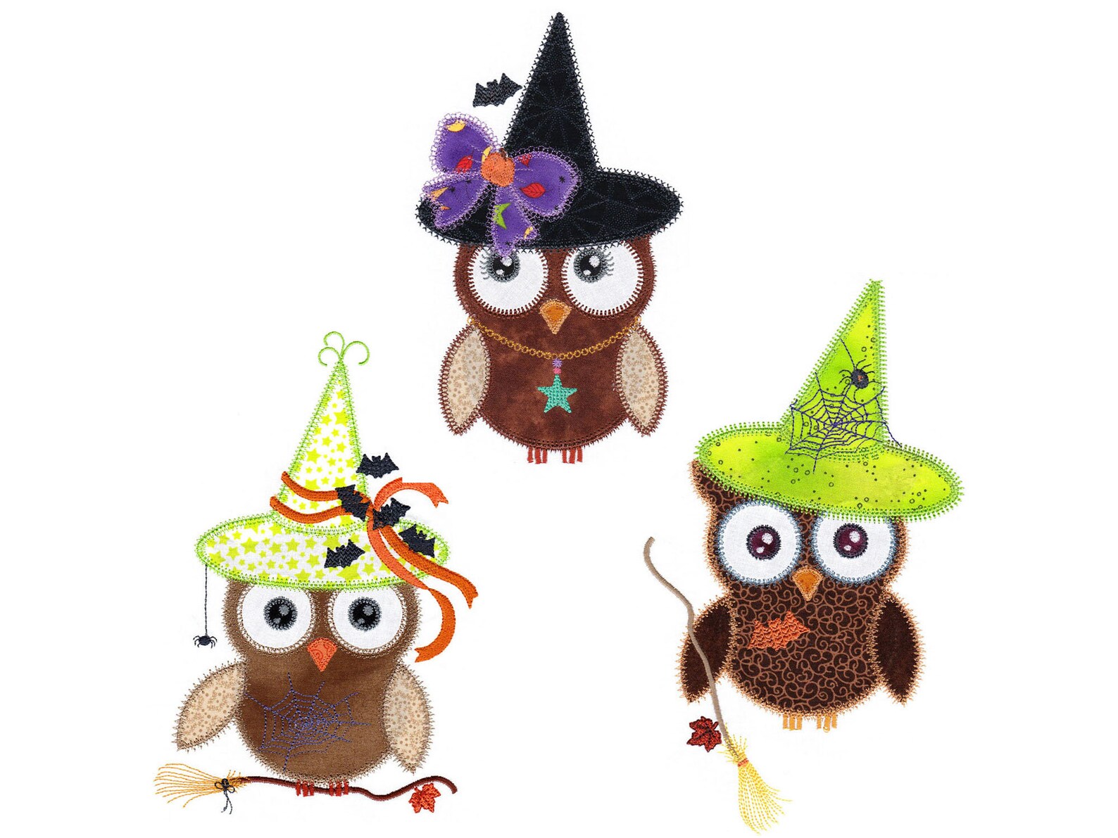 Witchy Owls Applique Embroidery Design. Instant Download - Etsy