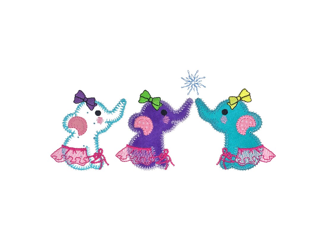 Embroidery Design Applique. 3 Little Dancers Applique Machine ...