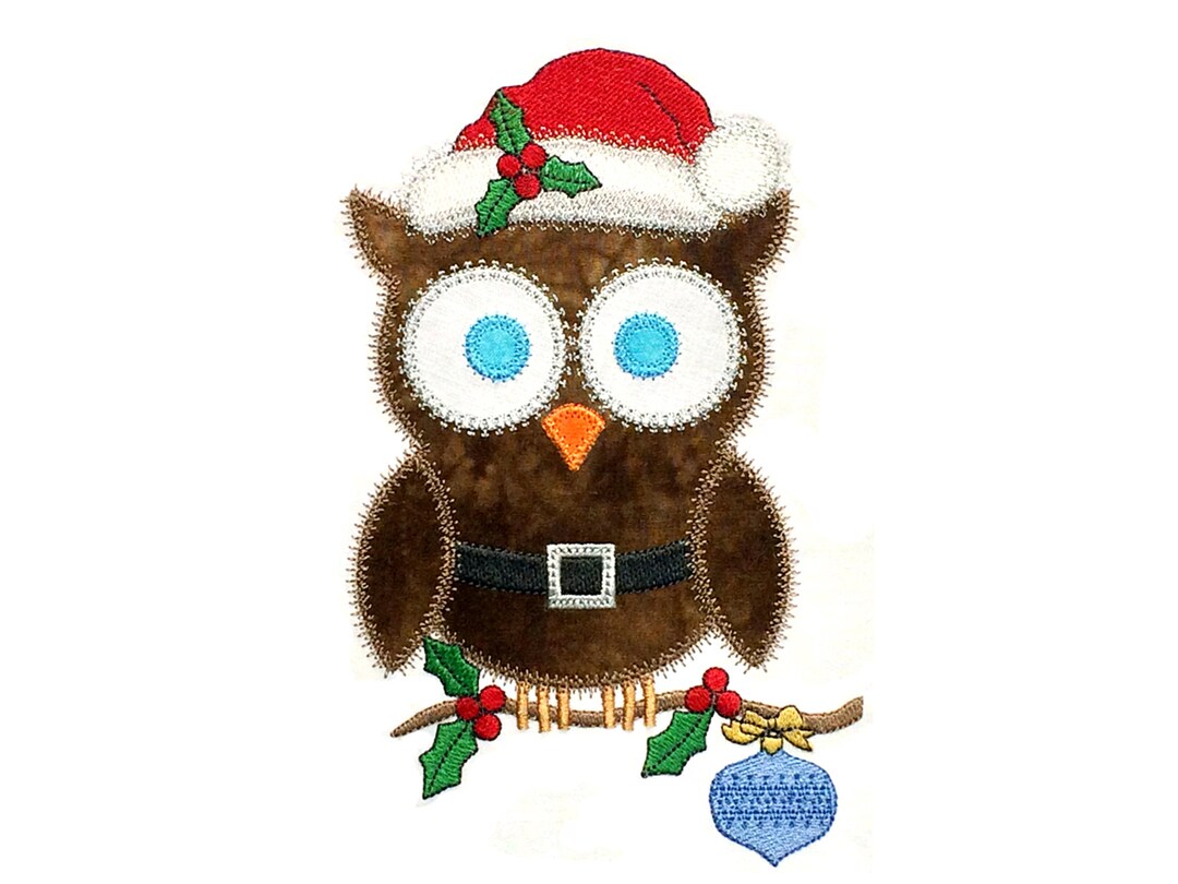 Christmas Owl Applique Design. Instant Download Available. - Etsy