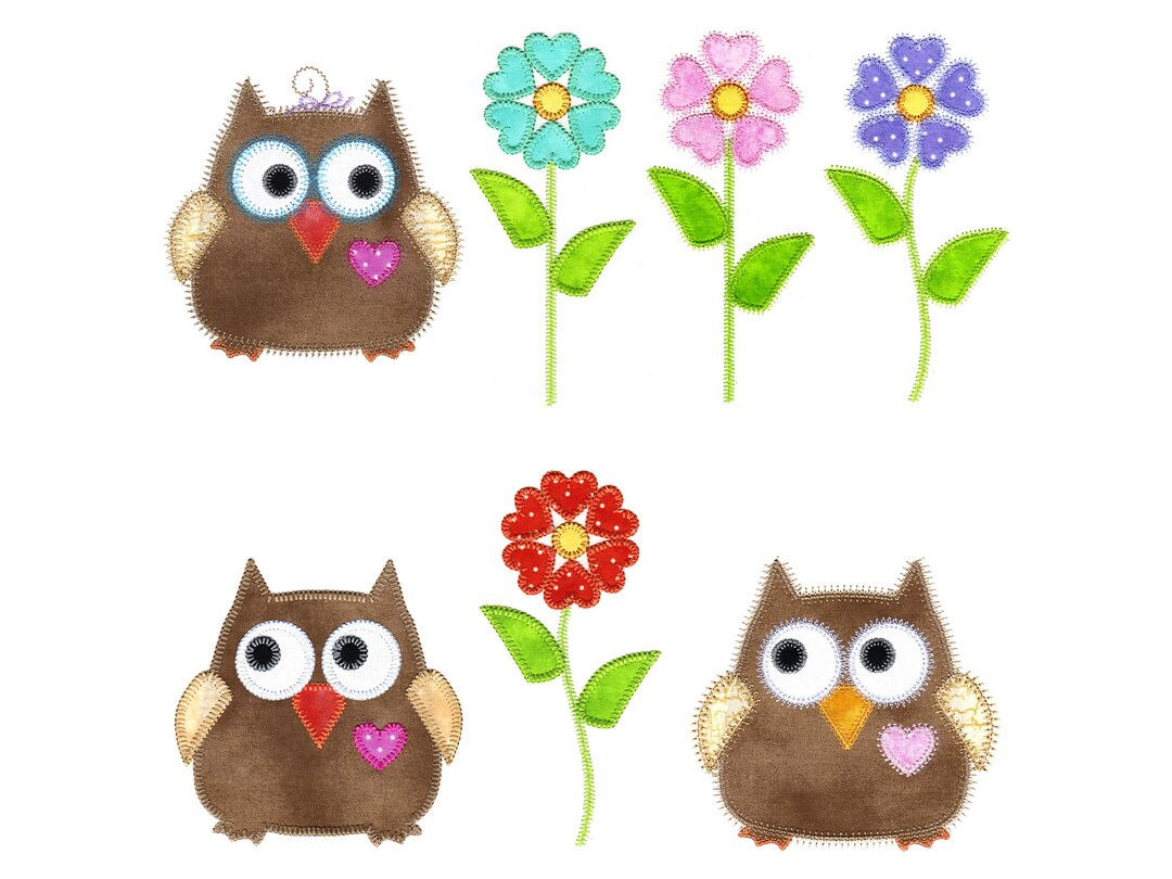 Sizzix Owl Appliqué Embroidery Design Set. Instant Download Available ...