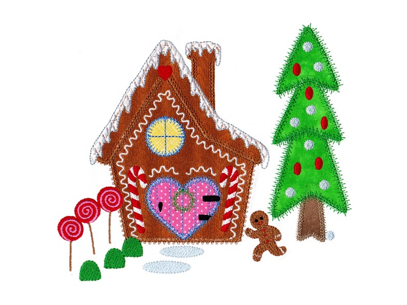 Gingerbread House Applique Design. Instant Download Available. Hoop ...