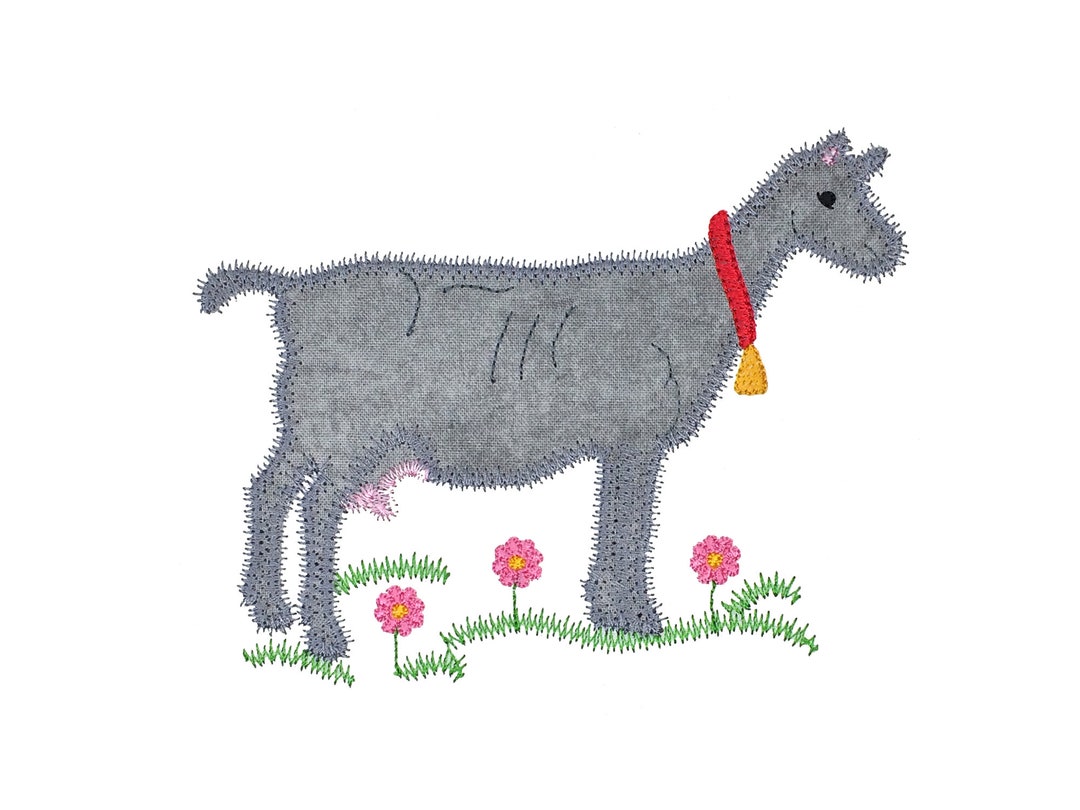 Goat Applique Design. Instant Download Available. Hoop Size is 4” X 6 ...