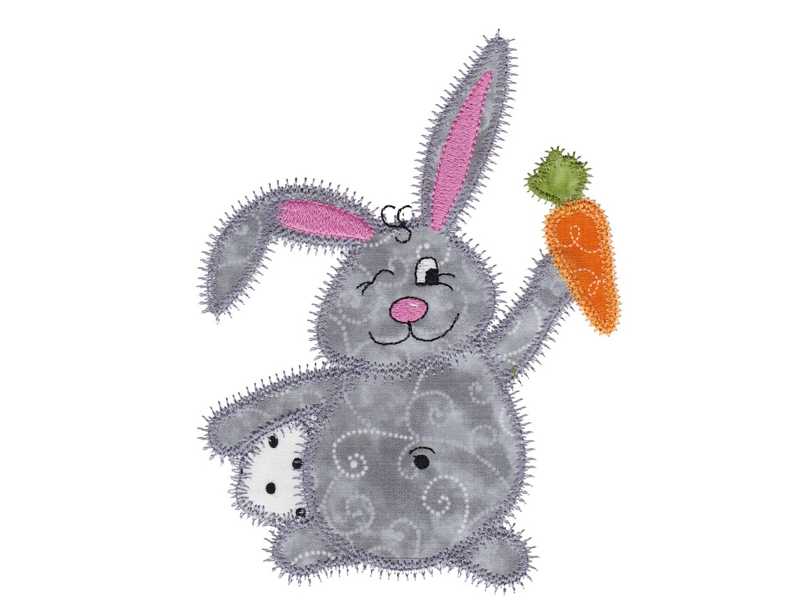 Evan Rabbit Applique Machine Embroidery Design. Instant - Etsy