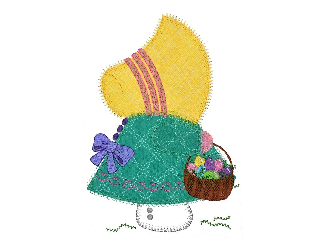 Sunbonnet Sue Easter Applique Machine Embroidery Design. Instant ...