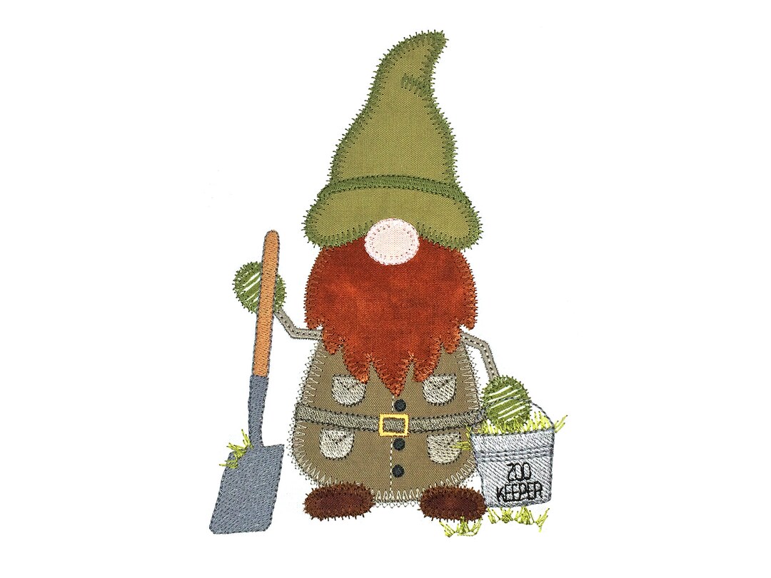 Zoo Keeper Gnome Applique Design. Instant Download Available. Hoop Size ...
