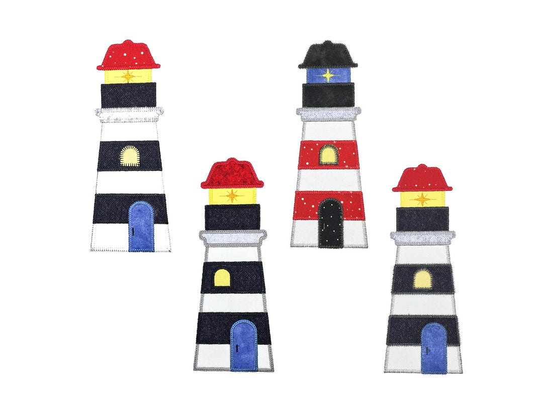 Lighthouse Applique Design Set. Instant Download Available. Hoop Size ...
