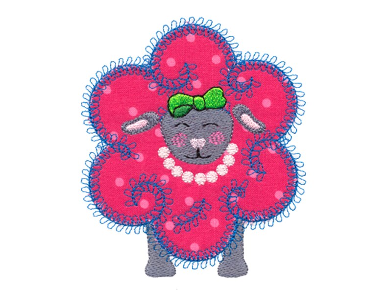 Flower Sheep 3 Applique Embroidery Design. Hoop Size is - Etsy