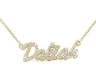 Diamond Custom Name Pendant - Etsy