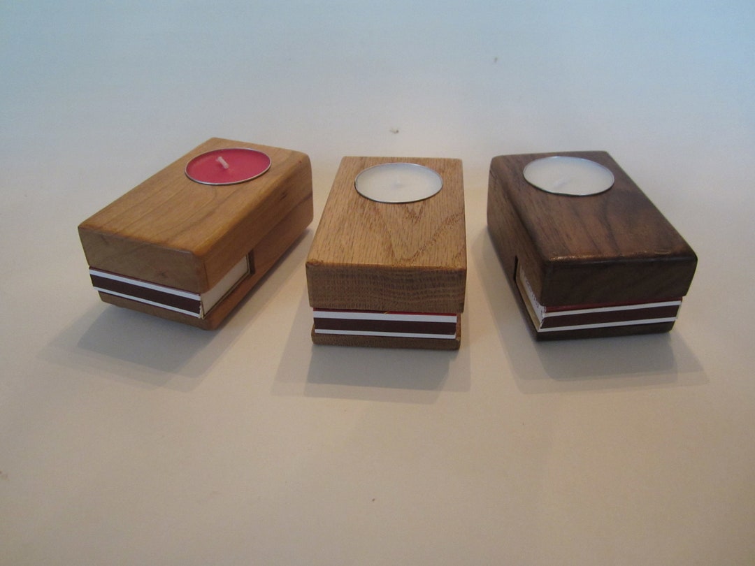 Handmade Wooden Single Tea Light Candle Holder - Etsy