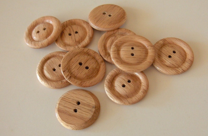 Wooden buttons Handmade Oak 1 1/2 diameter | Etsy