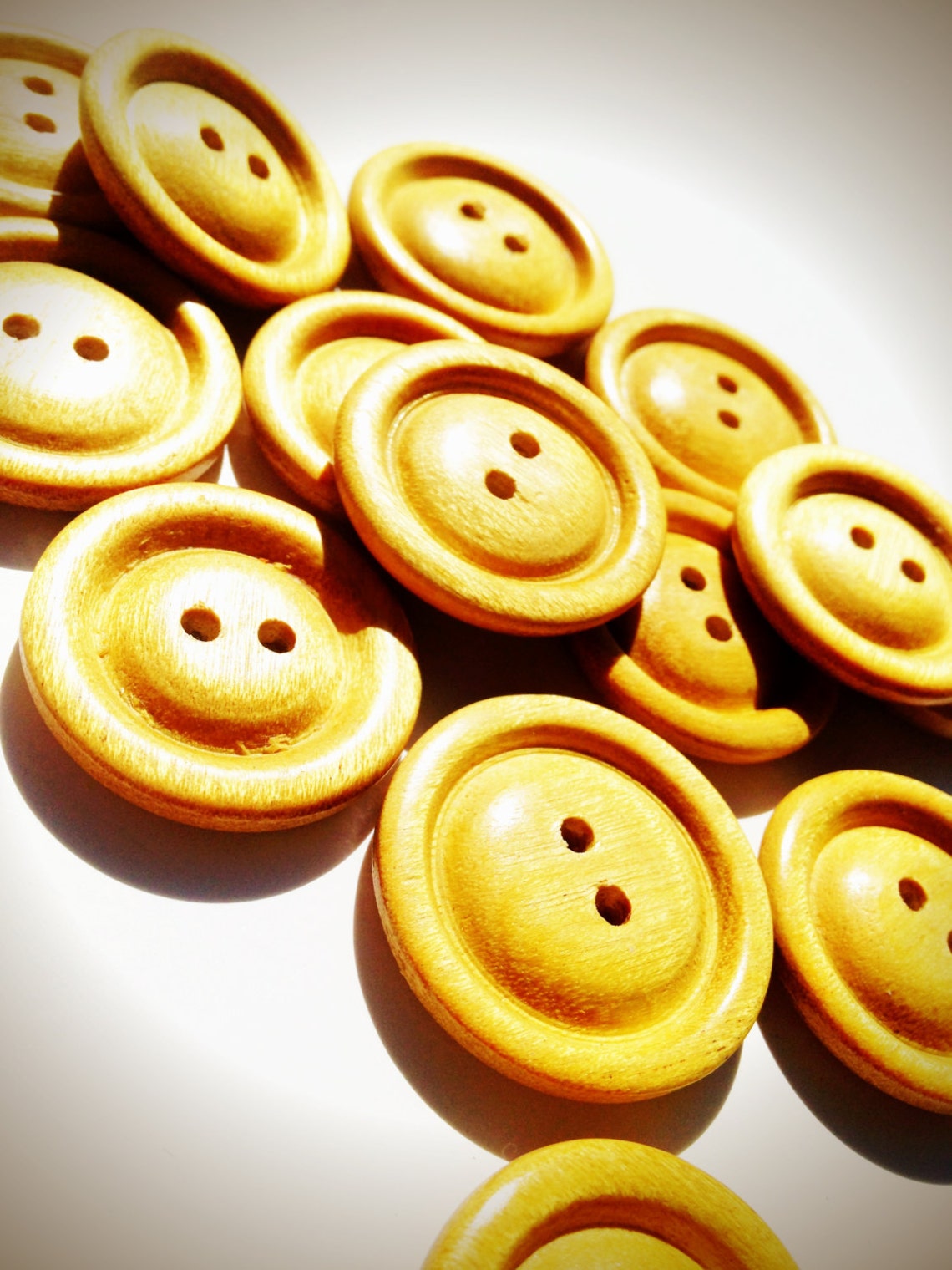 Wooden Buttons, Handmade, Satin Wood, 1 1/4 Diameter. - Etsy
