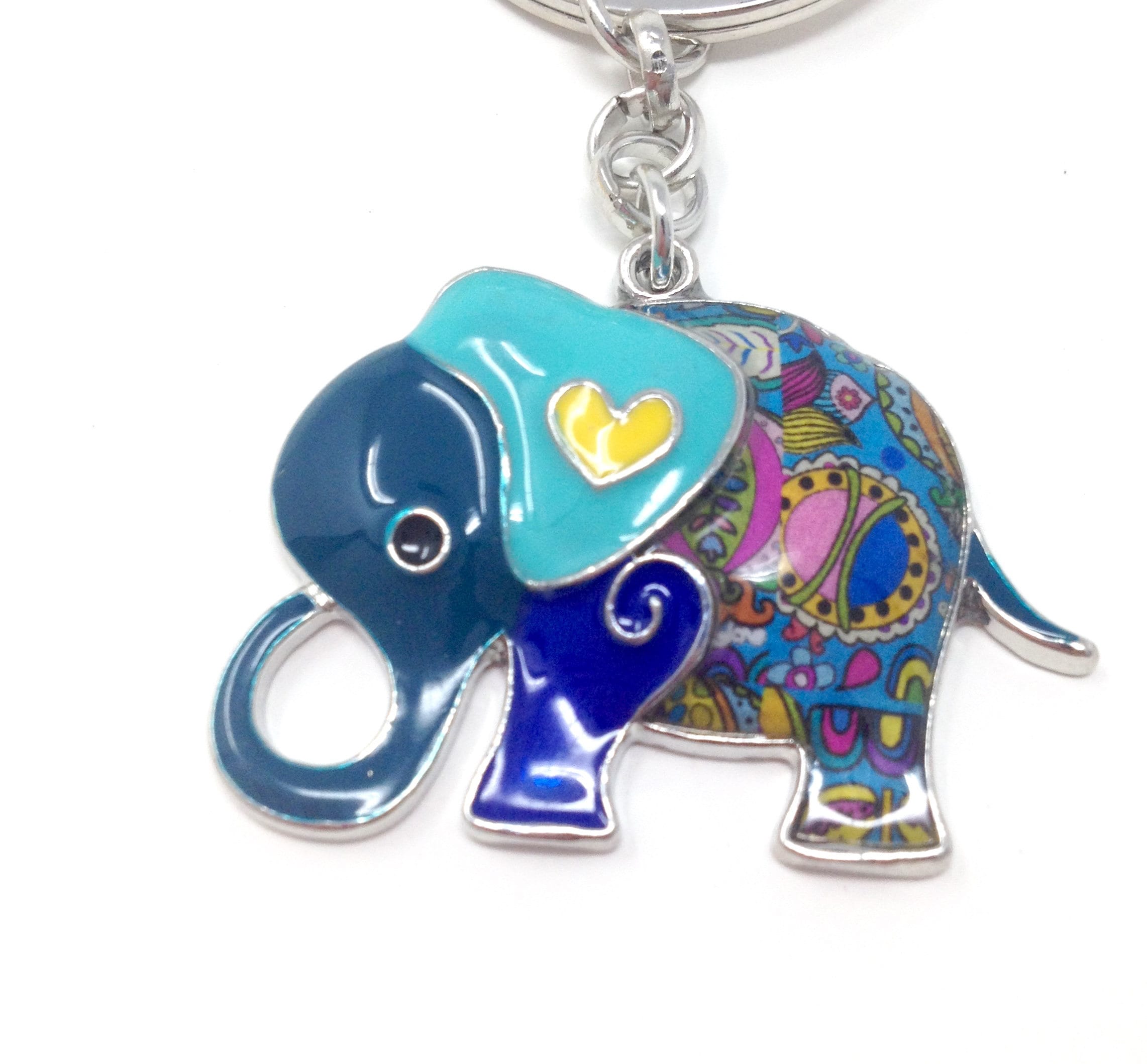 Blue Elephant Keychain, Faux Suede Tassel, Non-profit, Swivel Clip ...