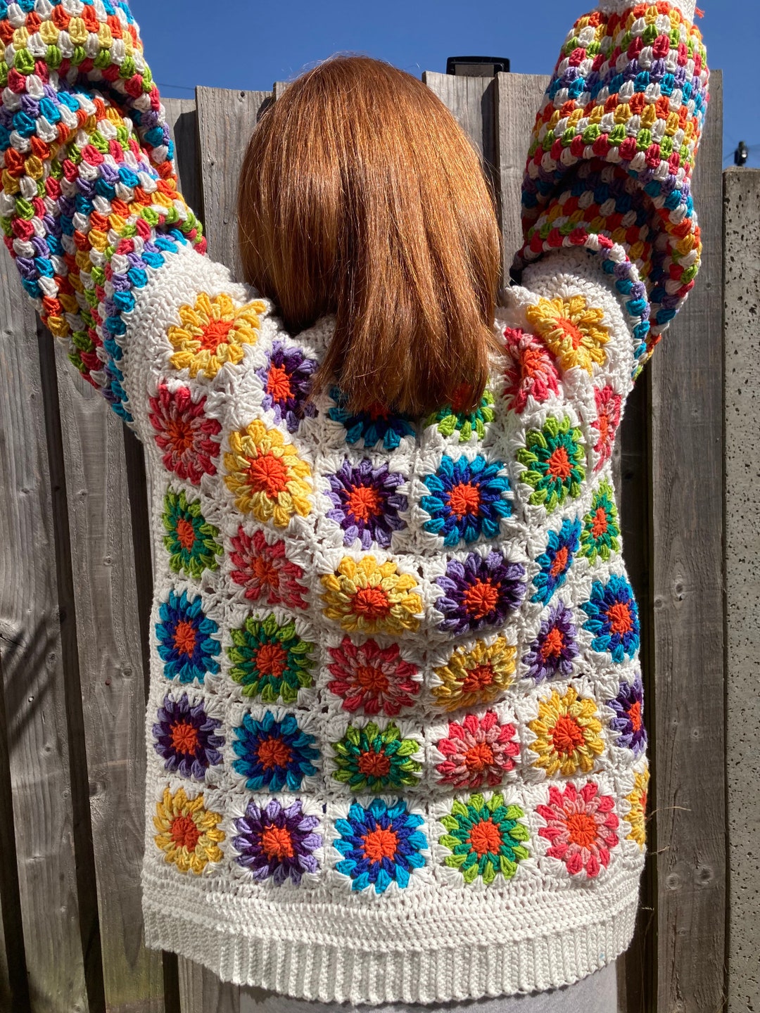 Crochet Crowd Surfer Jumper. Summery and Bright Festival Wear. Cotton ...
