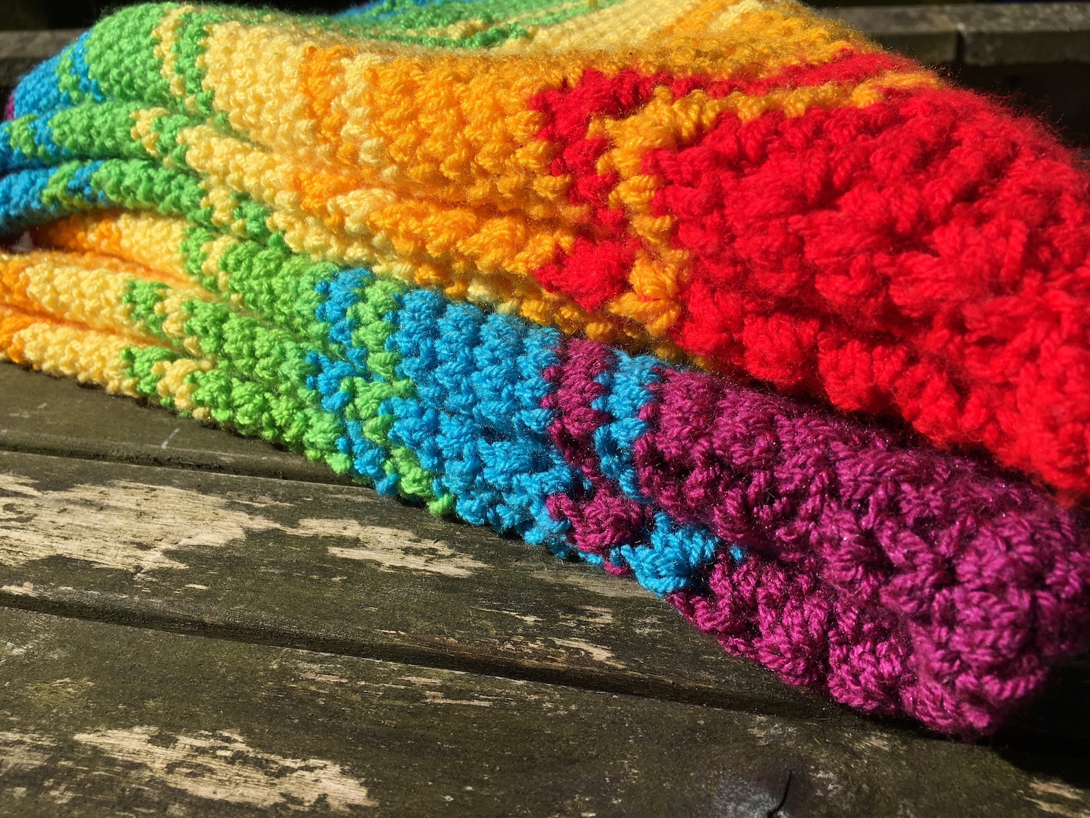 Rainbow Round Ripple Crochet Baby Blanket - Etsy