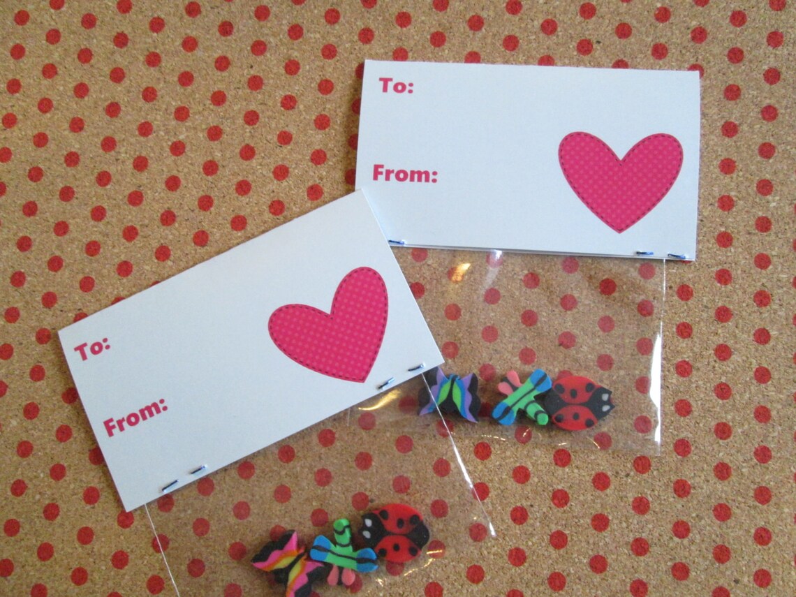 Set of 10 Be My Love Bug Valentines, With 3 Bug Erasers, 3.5 by 2 ...