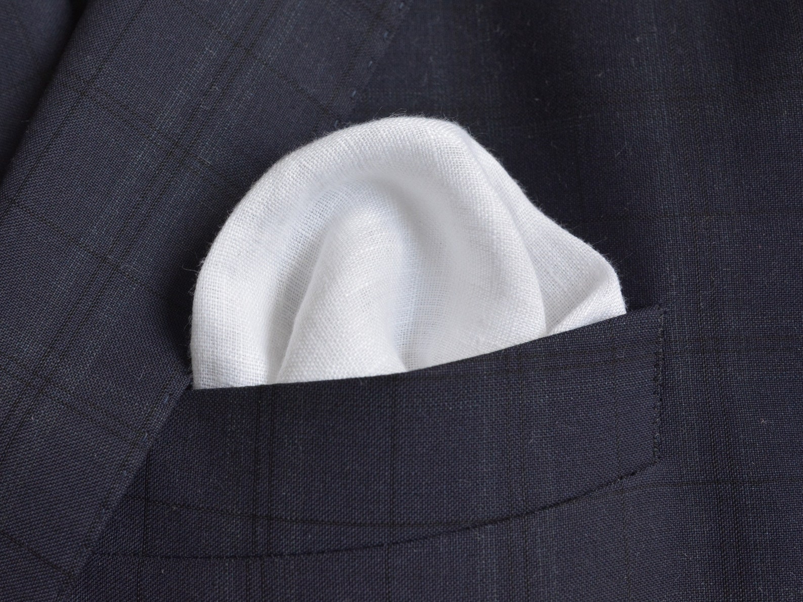 White Linen Pocket Square - Wedding Handkerchief - Formal Men's Wear ...
