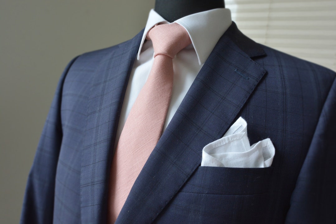 Tea Rose Linen Wedding, Prom Necktie - Blush Pink, Neutral Grooms, Best ...