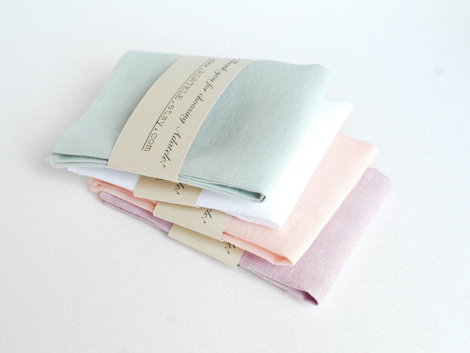 Pastel Linen Pocket Square Peach White Lavender Dusty | Etsy