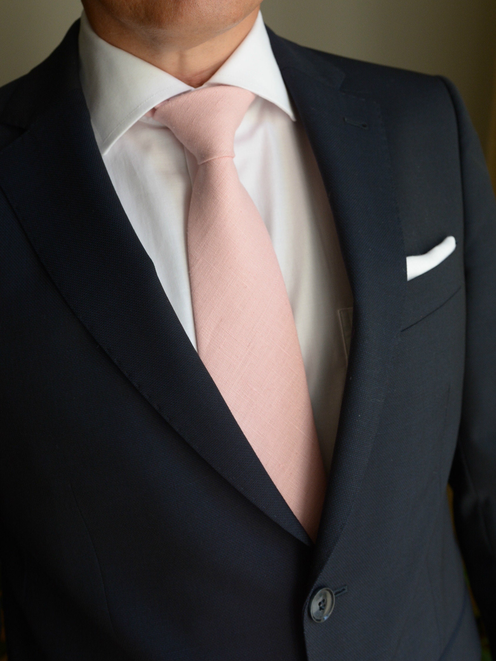 Black Suit Light Pink Tie