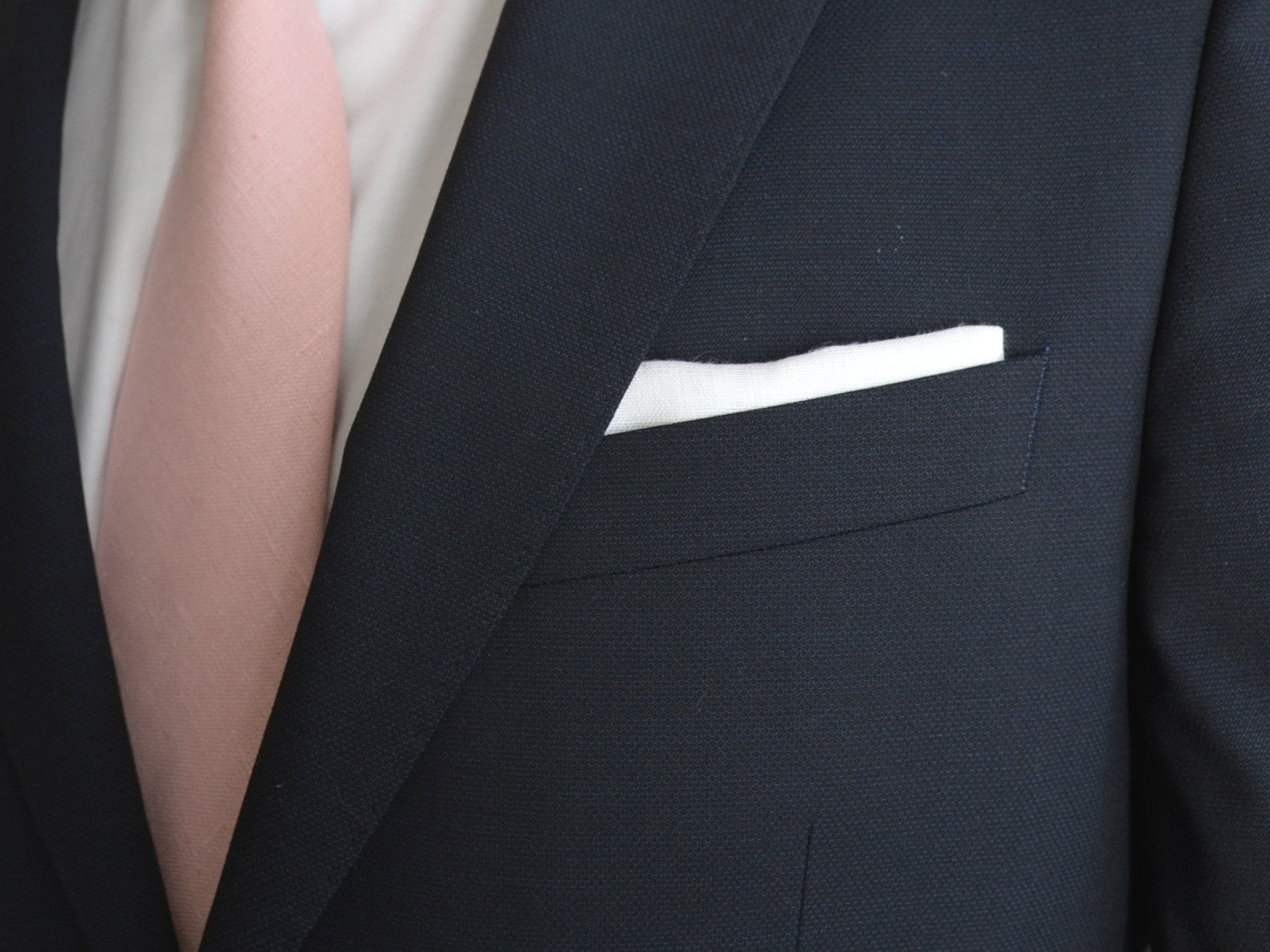 White Linen Pocket Square - Wedding Handkerchief - Formal Men's Wear ...