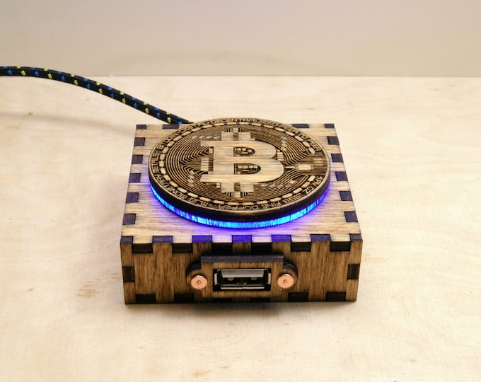 Bitcoin / BTC / Crypto - USB Extension Cable - Steampunk Wooden Box ...